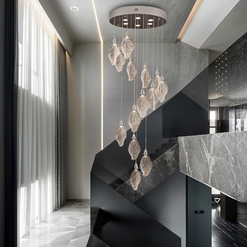 Large Chandeliers for High Ceilings, 20-Lights Modern LED Long Staircase Chandeliers, H78 Bionic ...