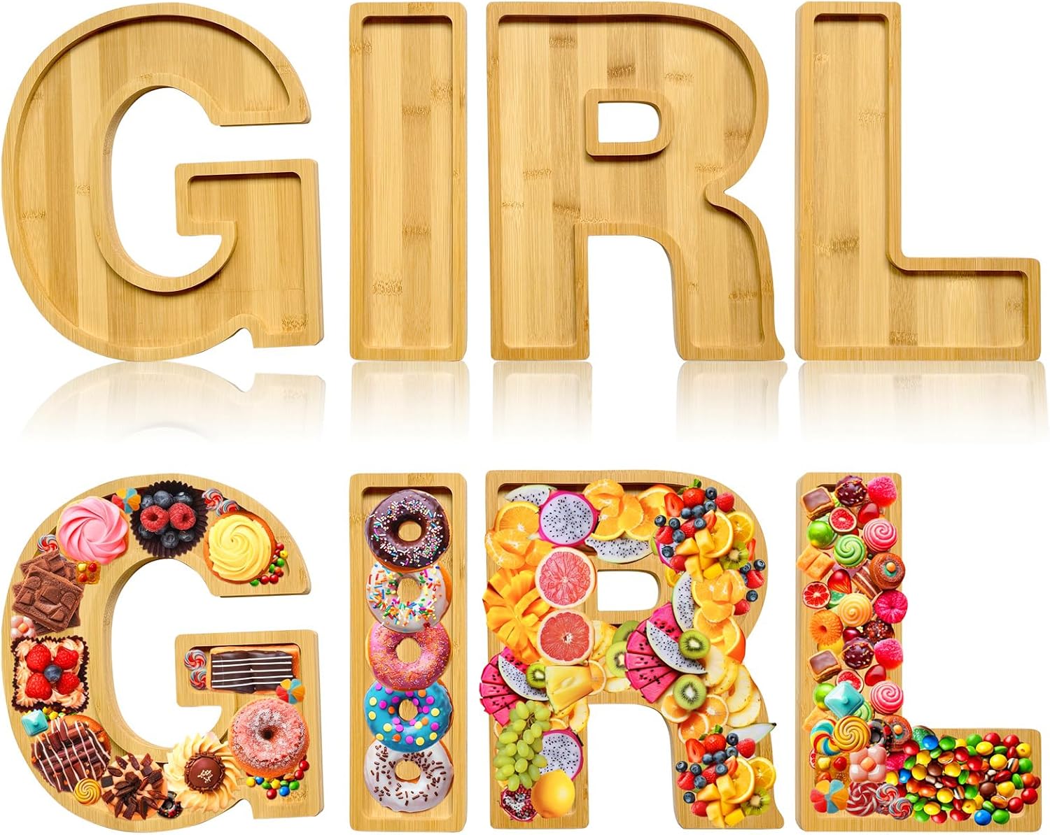 Large Charcuterie Baby Letter Boxes Baby Girl Serving Trays Baby Shower ...