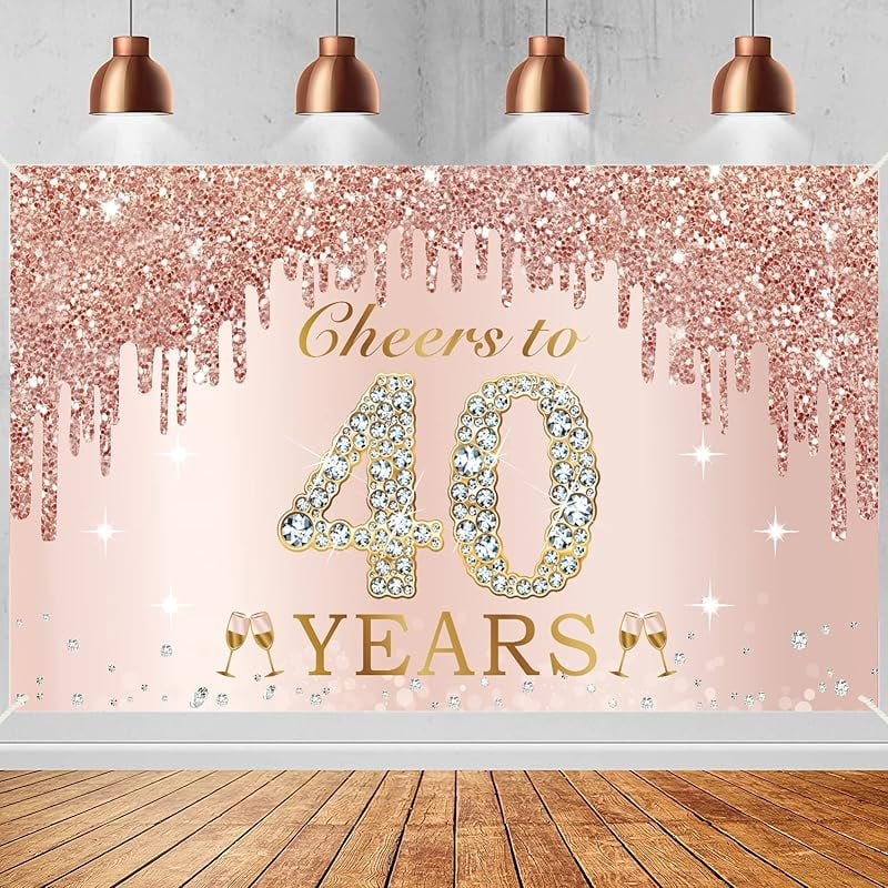 Large Cheers to 21 Years Birthday Decorations for Women, Pink Rose Gold ...