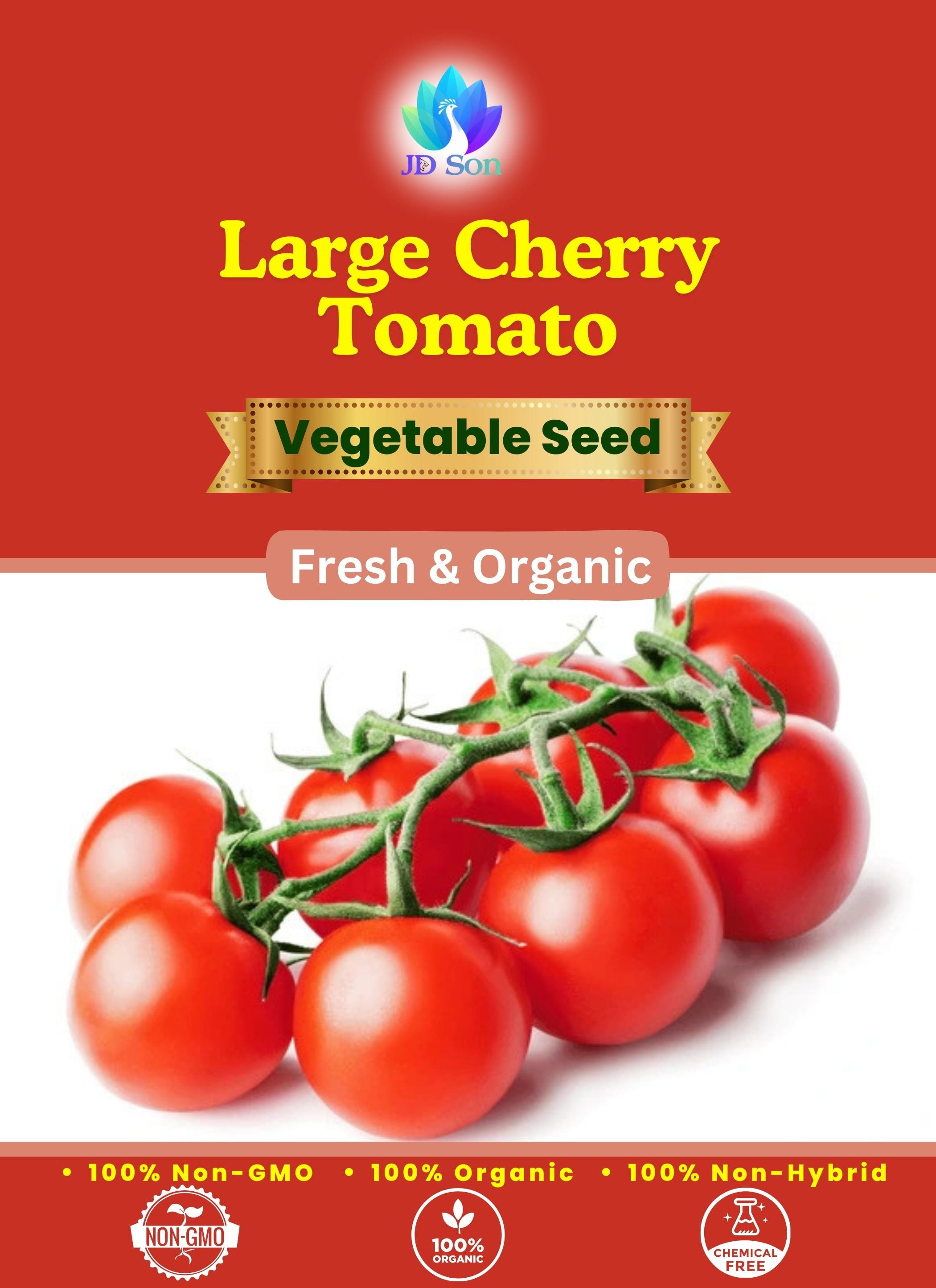 Large Cherry Tomato (200 Seeds) | All-natural Seed | Non-GMO | Organic | Seed Store | Gardening ...