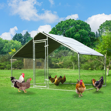 Polar Aurora Enlarged Thickend Metal Chicken Cage Walk-in Poultry Coop ...