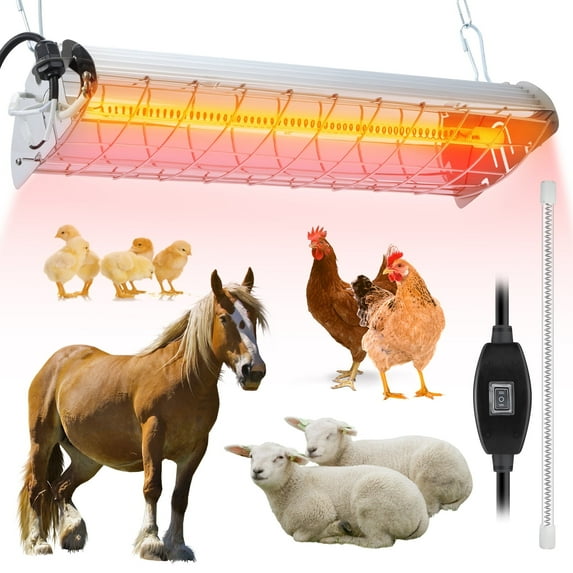 Large Chicken Coop Heater Lamp，400W Carbon Fiber Chicks Brooder Heater ...