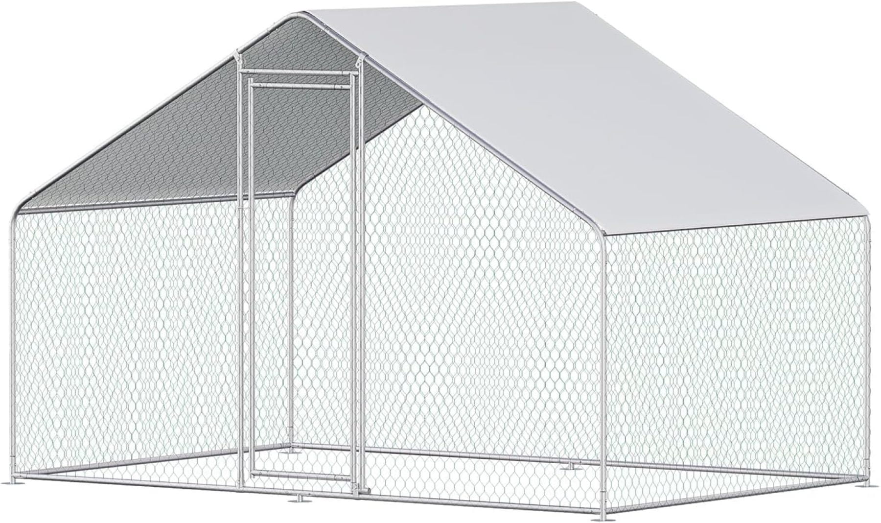 Large Chicken Coop Walk-in Metal Poultry Chicken Run Pen Rabbits ...
