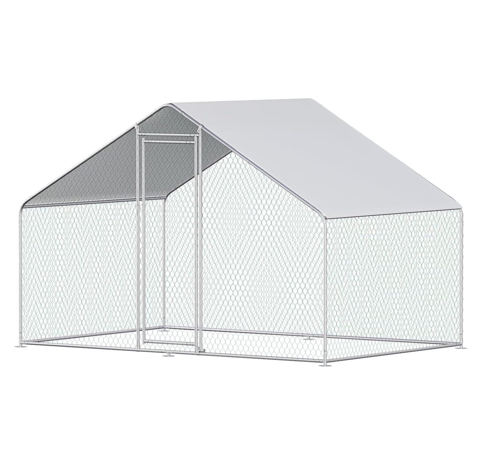 Large Chicken Coop Walk-in Metal Poultry Chicken Run Pen Rabbits House ...