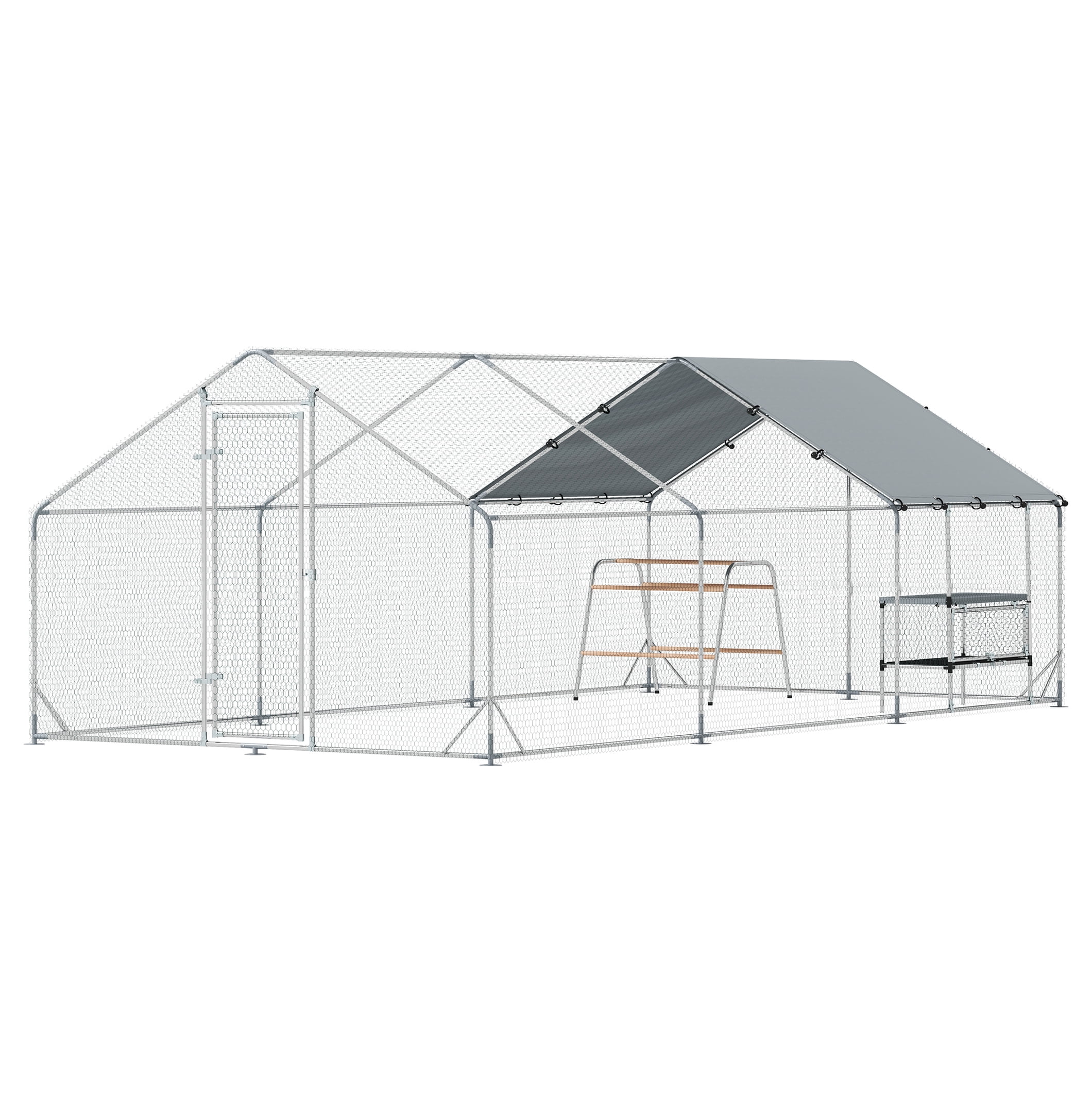 Large Chicken Coop with Run, 9.8'x19.7' Chicken Pen, Waterproof Outdoor ...