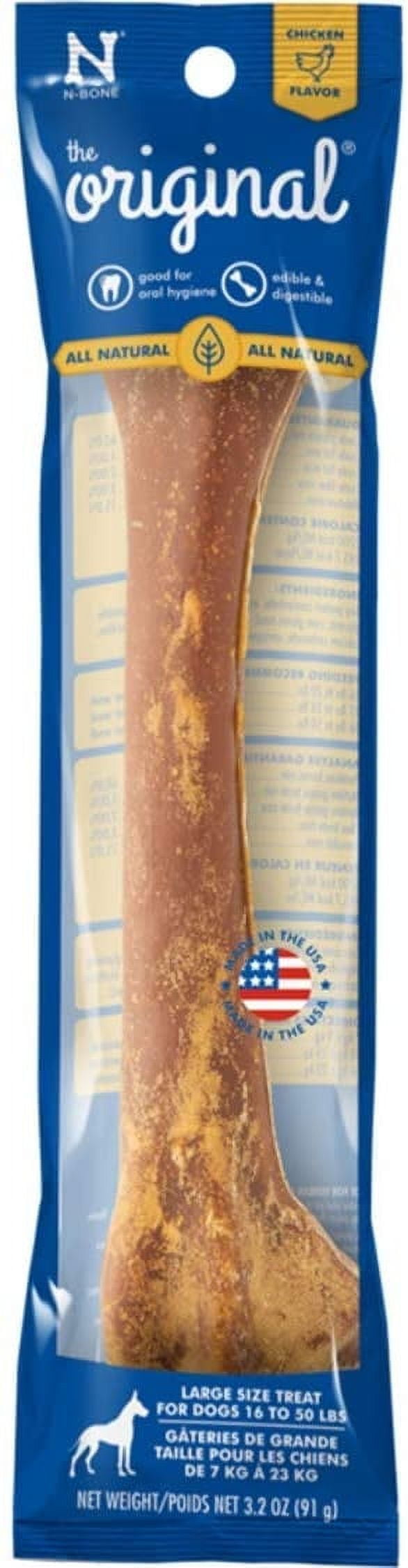N-Bones Large Chicken Flavored Dog Chew Bone: All-Natural, Low Fat ...