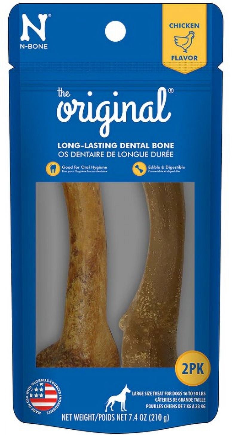 Large Chicken Flavored Dog Chew Bone by N-Bones: Plaque Tartar Control ...