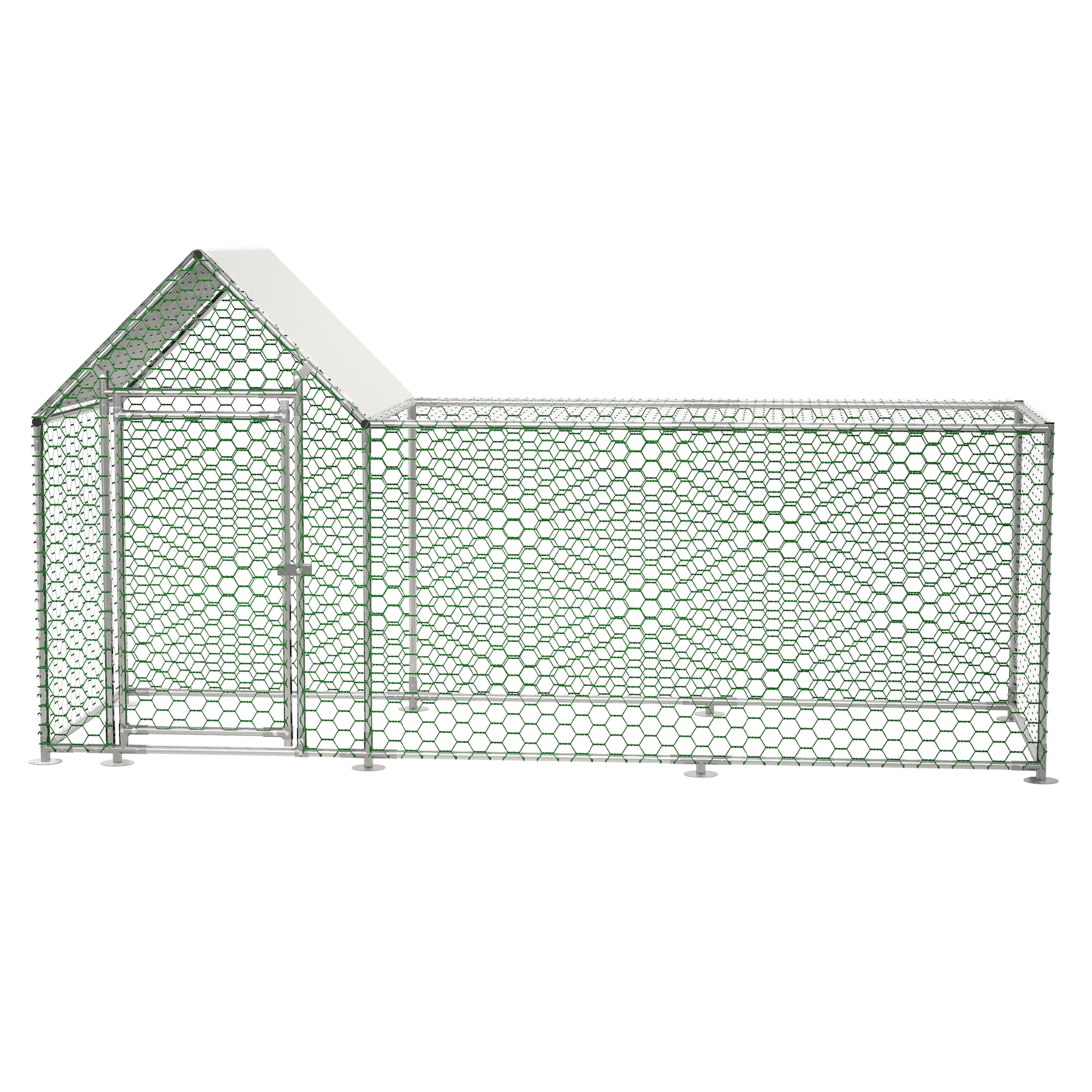 Large Chicken Runs Coop with Metal Wire Fence Enclosure,Walk-in Poultry ...