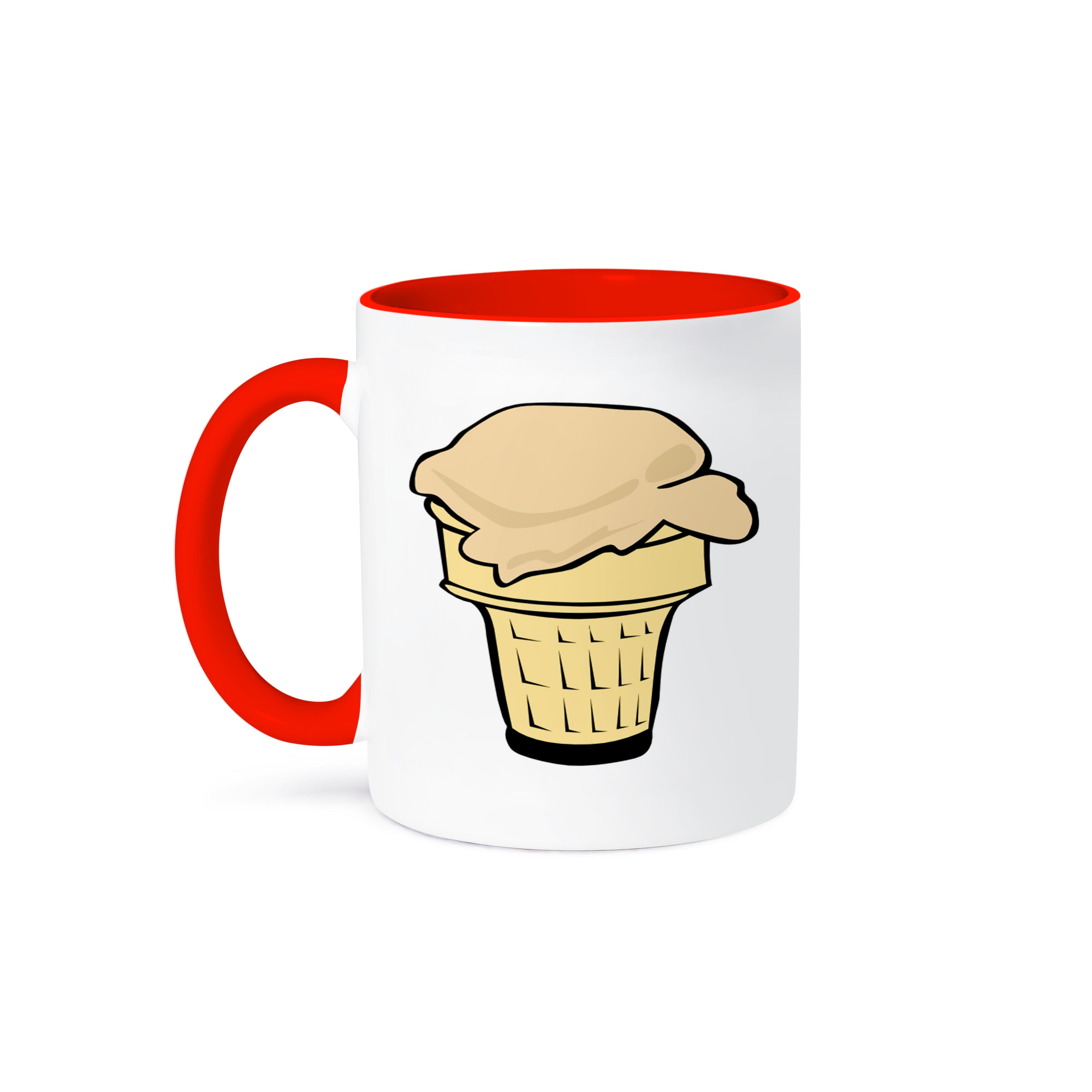 3drose, Large Chocolate Ice Cream Cone, 15oz Two-tone Red Mug - Walmart.com