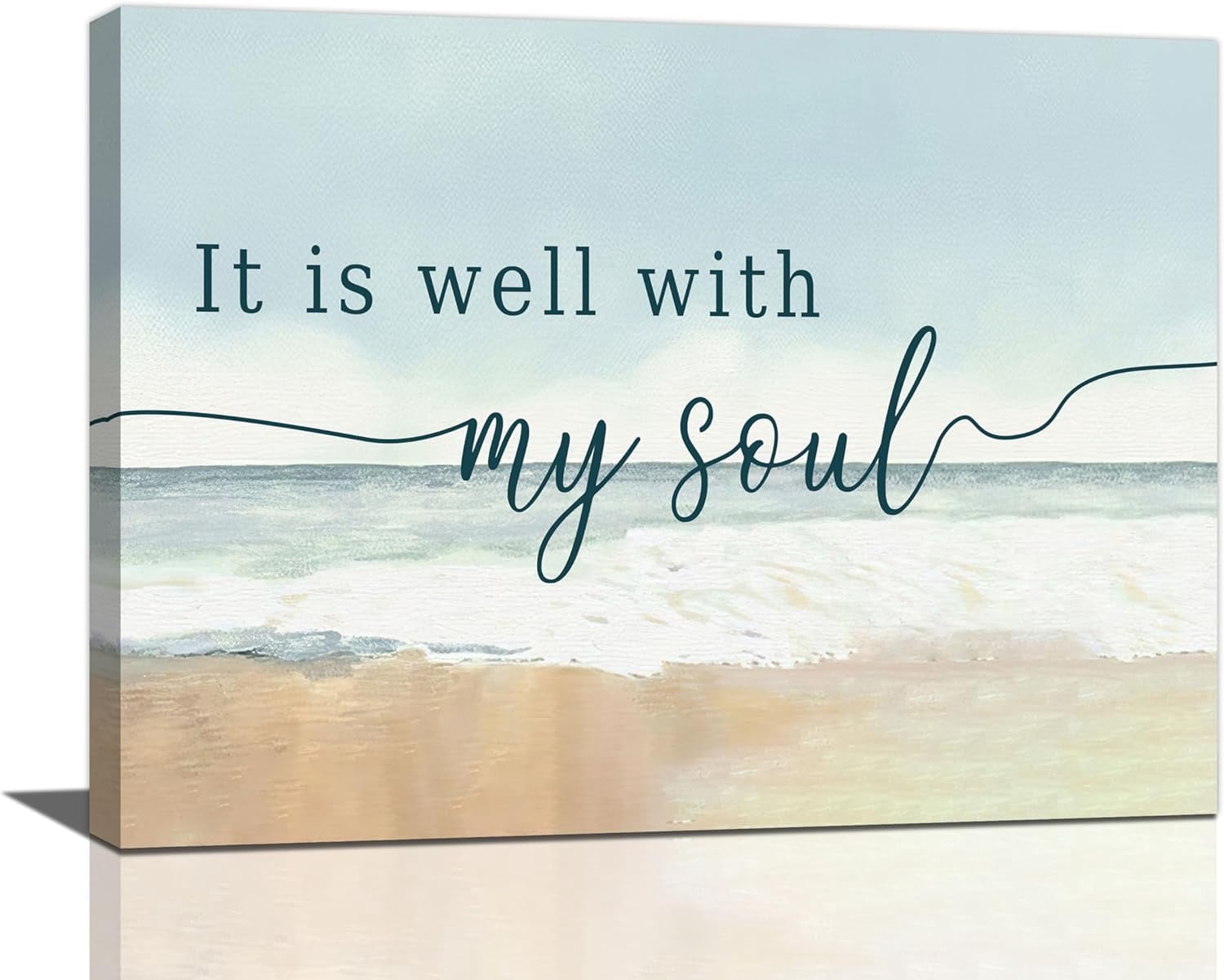 Large Christian Wall Art Canvas, “It Is Well With My Soul” Bible Verse ...