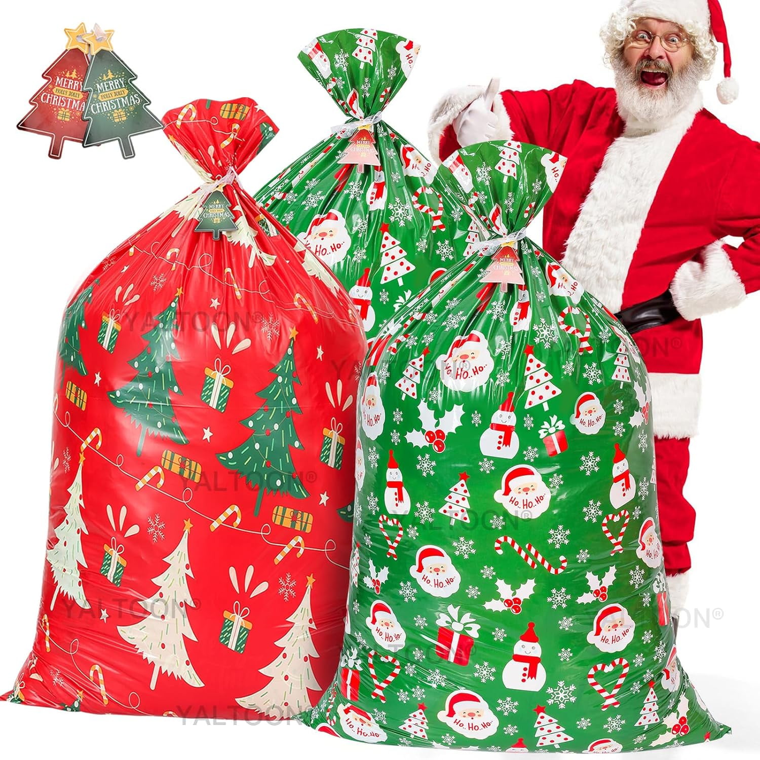 Large Christmas Bags, 3 count 56"X 36" Bag, XL Christmas Bags for ...
