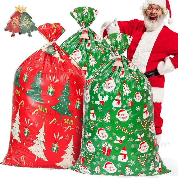 Large Christmas Bags, 3 count 56"X 36" Bag, XL Christmas Bags for ...
