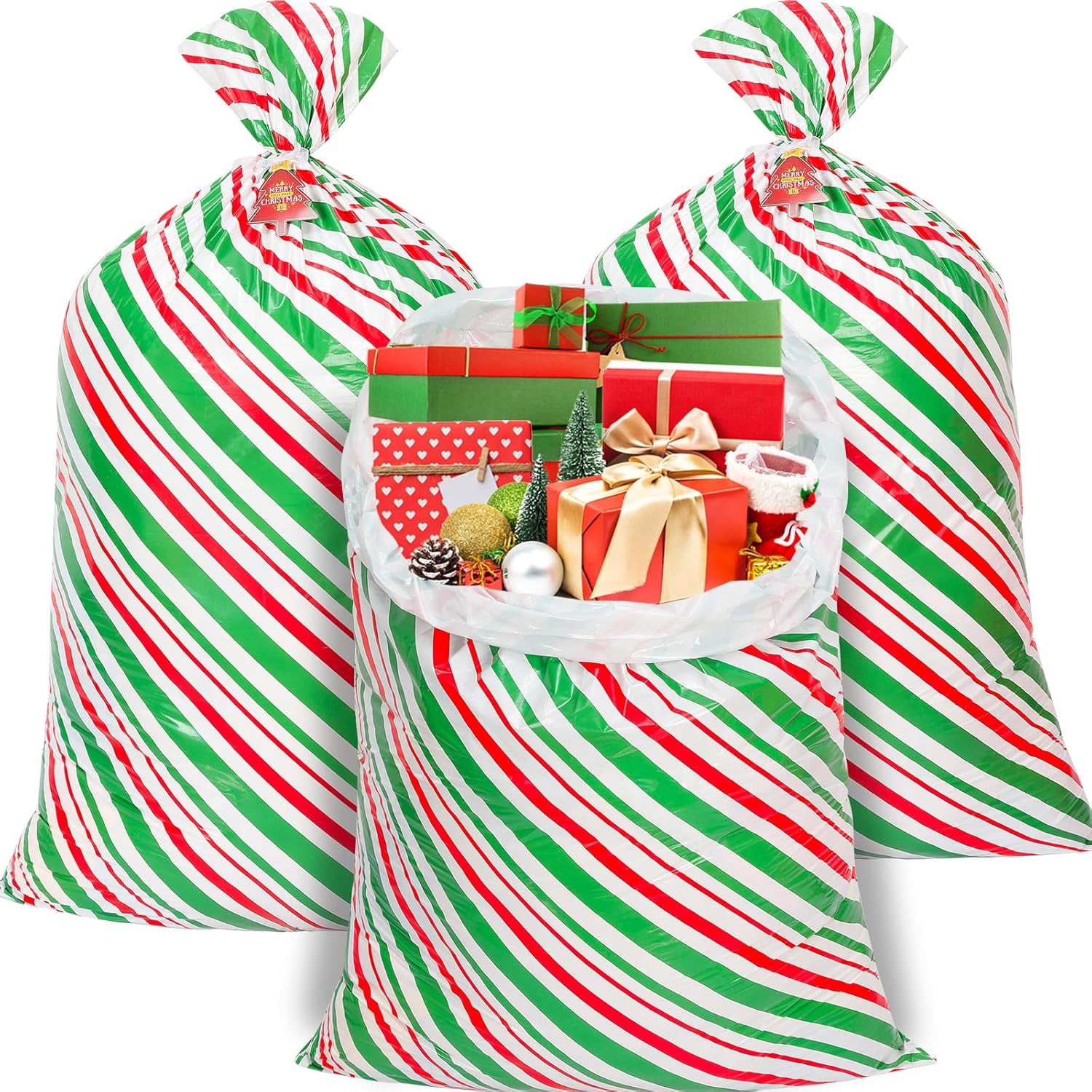 Large Christmas Bags, 3 count 56"X 36" Bag, XL Christmas Bags for ...