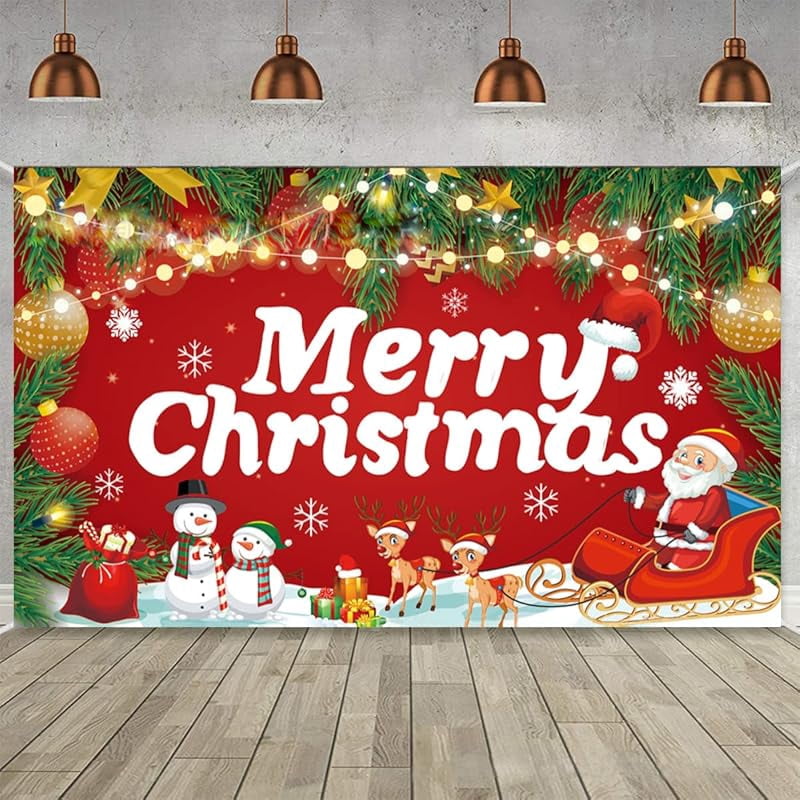 Large Christmas Banner Backdrop Winter Christmas Banners Decorations ...