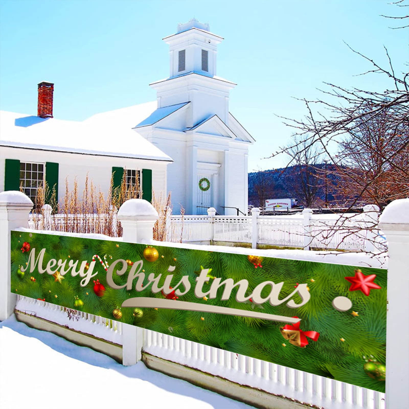 Large Christmas Banners,98.42x19.68 Inches Christmas Front Porch Trims ...