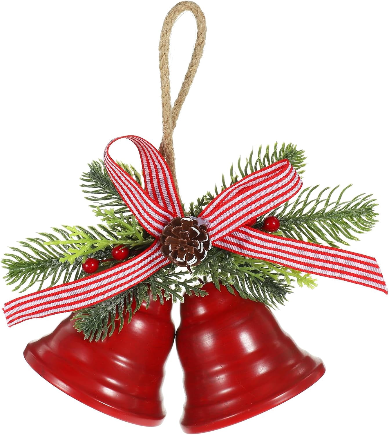 Large Christmas Bell Red Double-Bells Vintage Rustic Xmas Bells Door ...