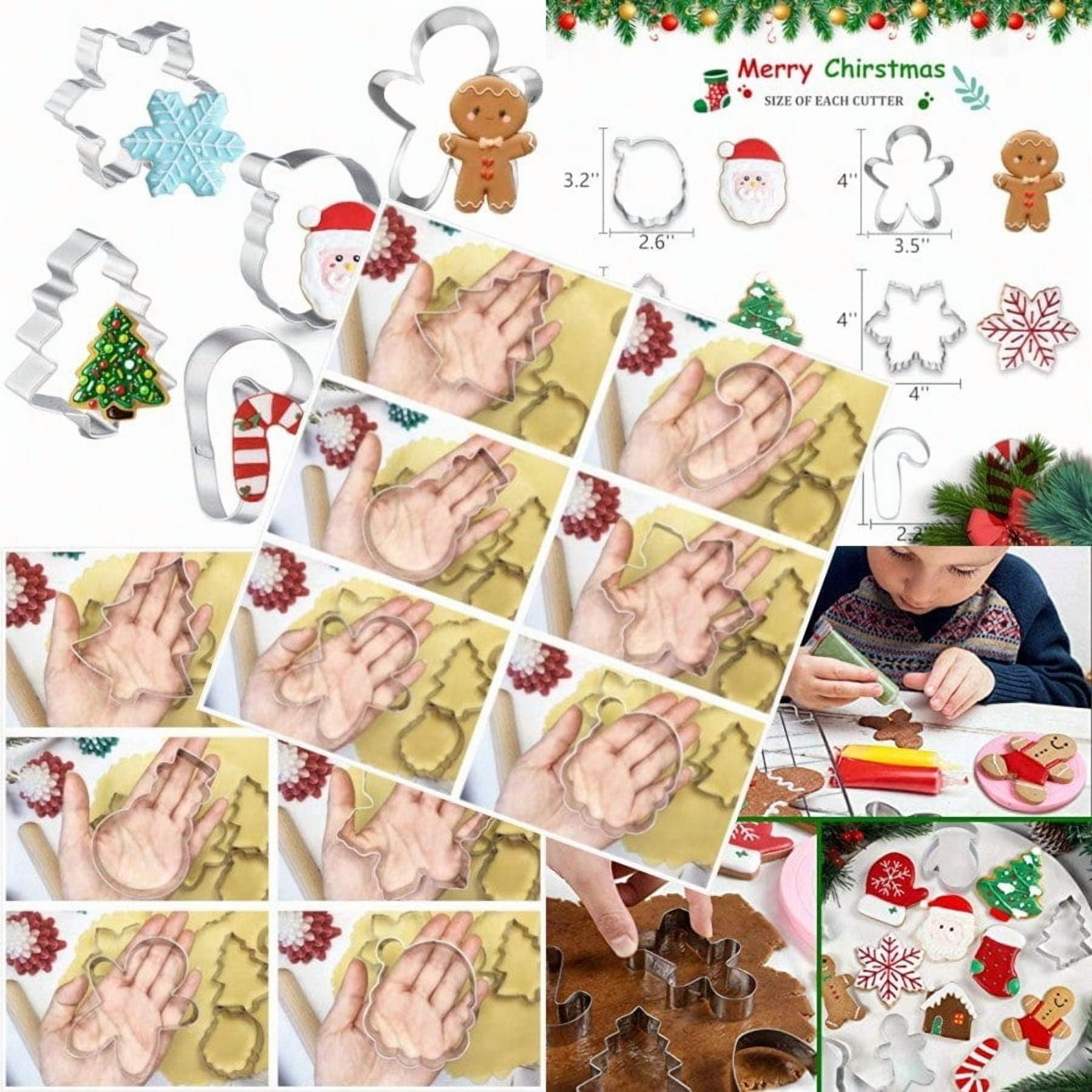 Large Christmas Cookie Cutters 4 Holiday Cookie Cutters Shape with ...
