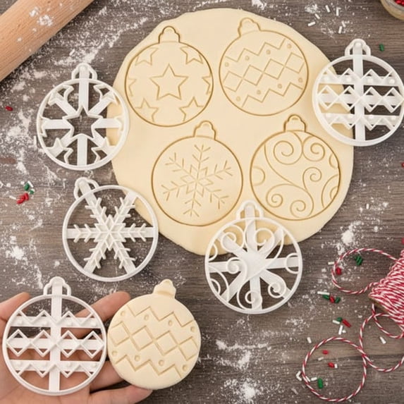Large Christmas Cookie Cutters 4Pcs Christmas Ornaments Ball Shape ...