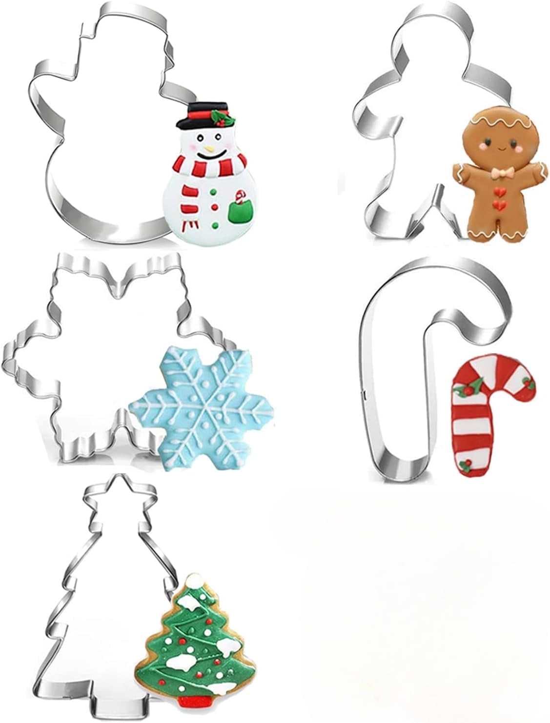 Large Christmas Cookie Cutters - 5 pieces 3.2'' Holiday Cookie Cutters ...