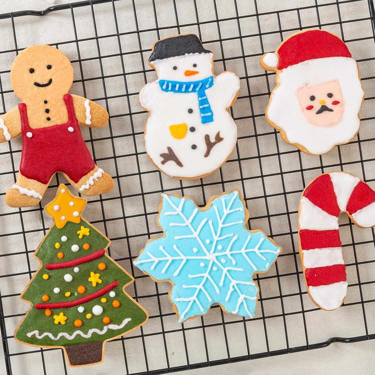 Large Christmas Cookie Cutters 7 Piece, Holiday Cookie Molds ...