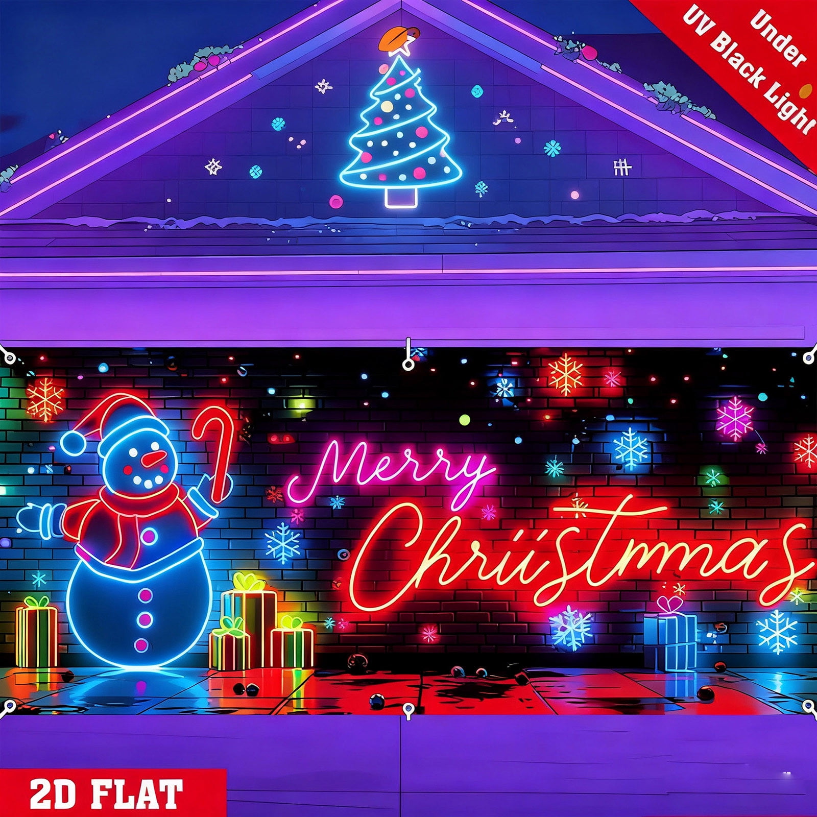 Large Christmas Garage Door Banner Decoration, 15.75x6.89 Foot ...