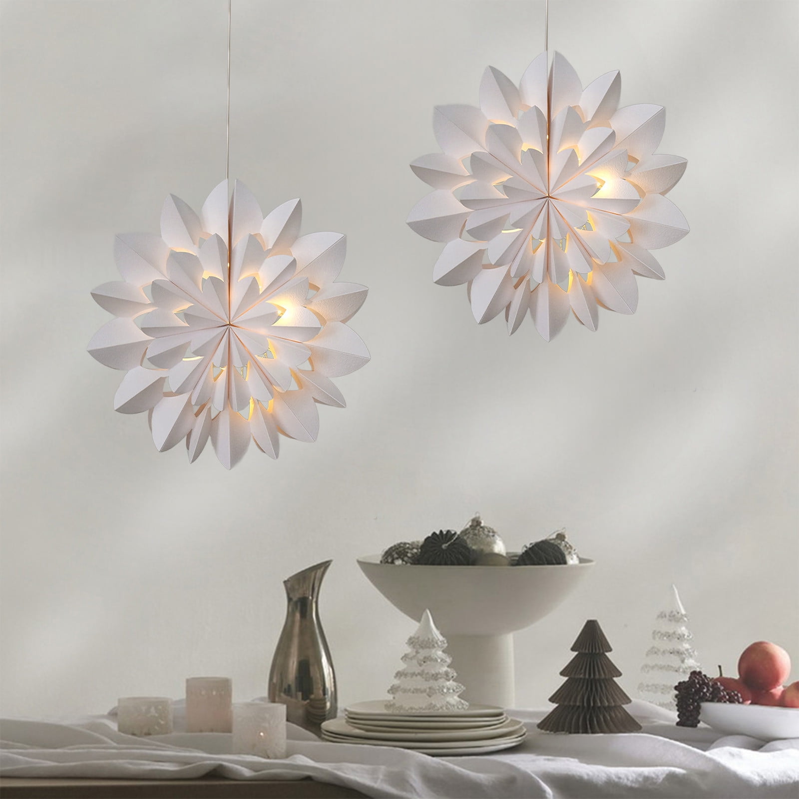 Large Christmas Hanging Snowflakes Decorations Outdoor - White Big ...