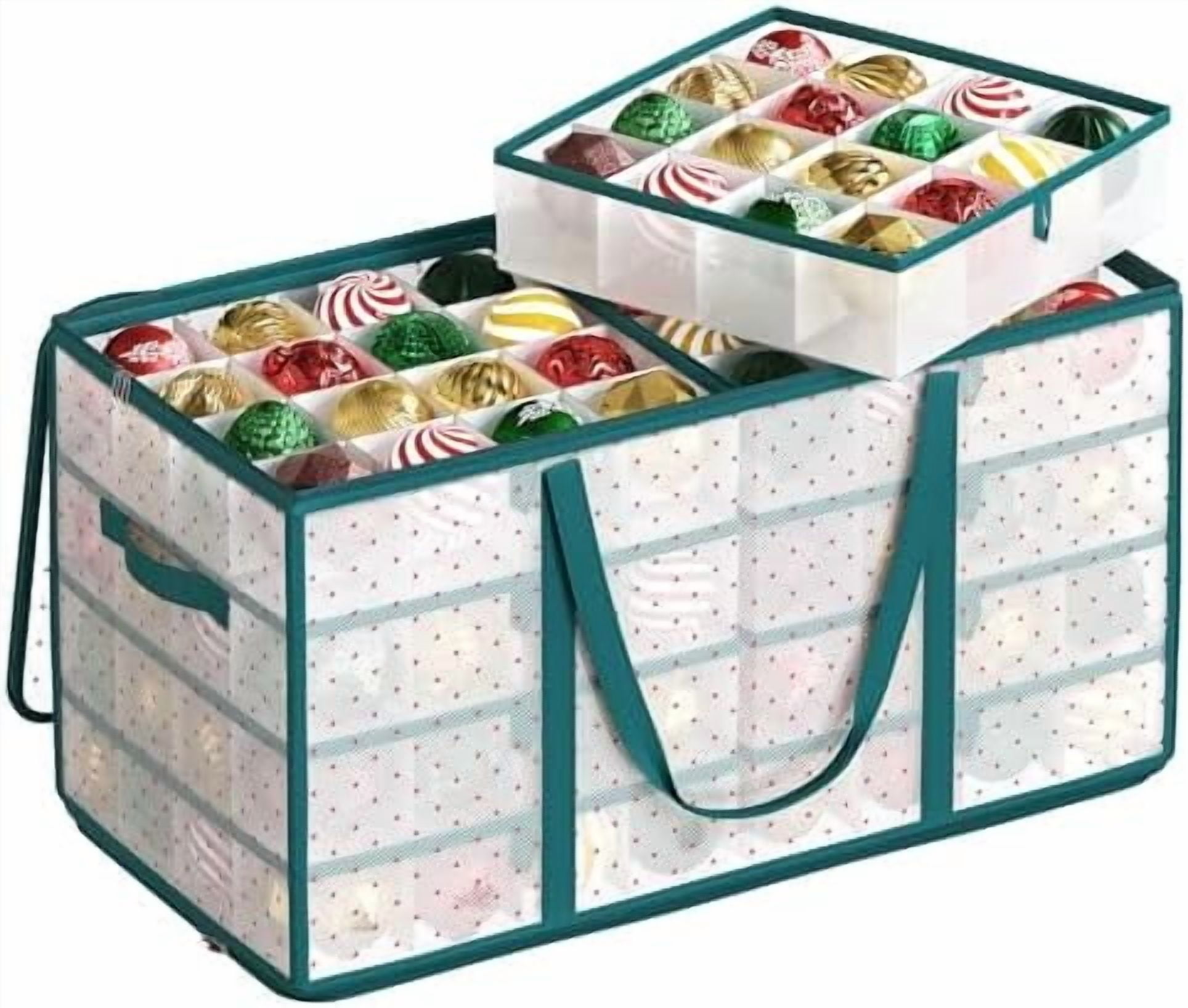 Large Christmas Ornament Storage Boxes, 3-Inch Balls, 8 Trays, 128 ...