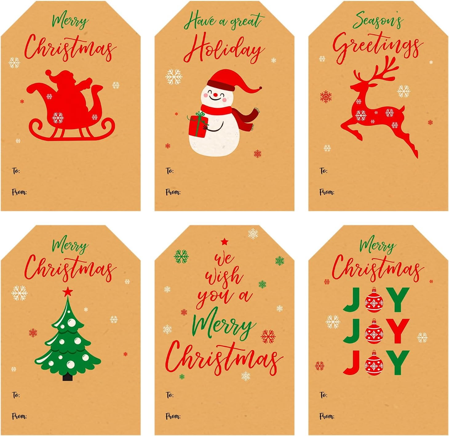 Large Christmas Sticker Labels, 120PCS Sticky Christmas Labels Tags ...