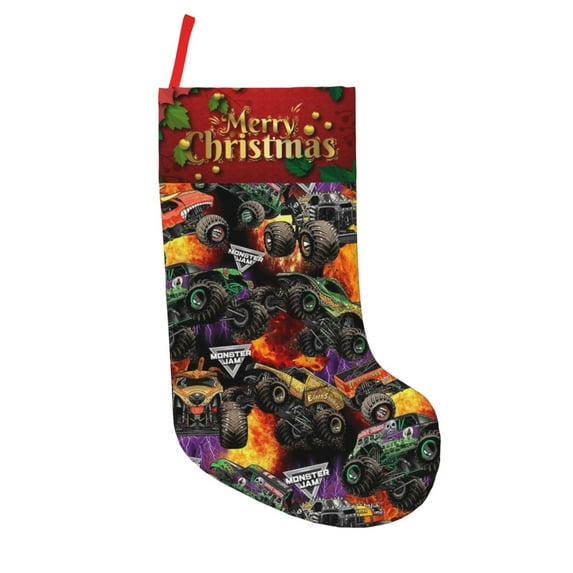 Large Christmas Stockings 18 Inch Monster Truck Jam Xmas Hanging Socks ...