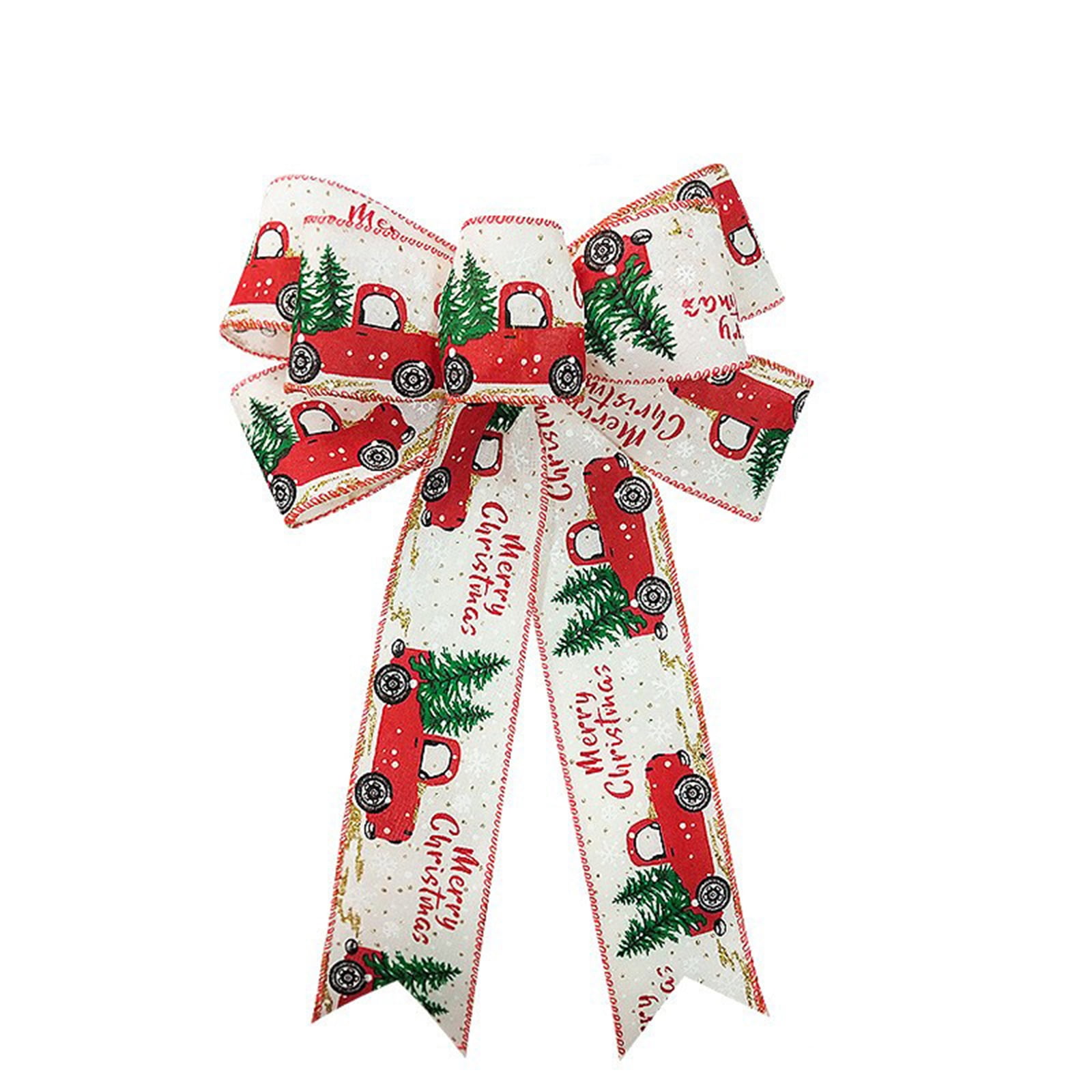 Large Christmas Wreath Bows, Christmas Red Truck Bows Hanging ...