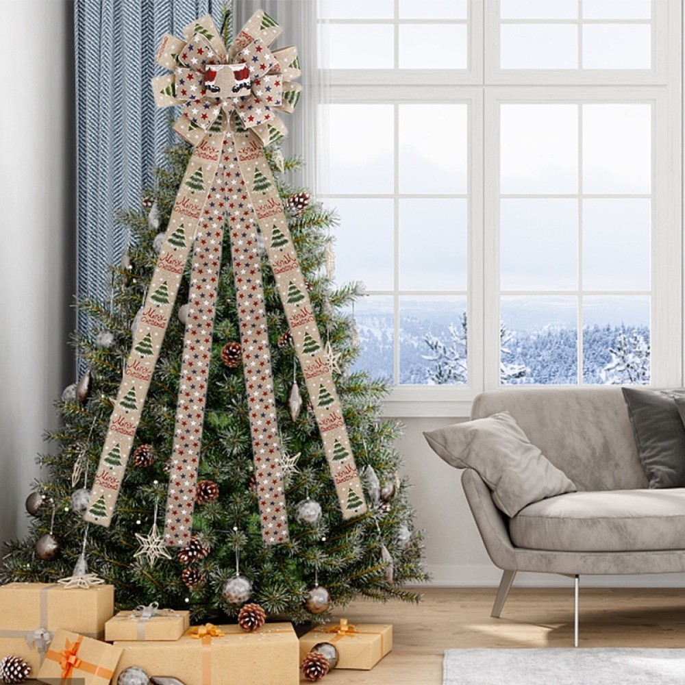 Large Christmas Wreath Bows, Christmas Tree Stars Bows for Wreaths ...