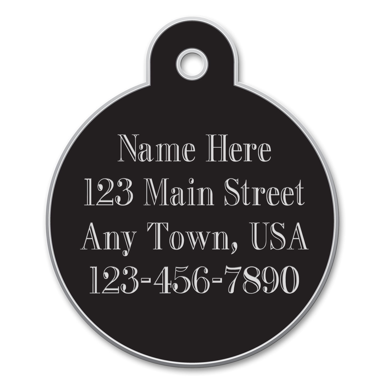 Large Circle Shaped Dog Tags, Black - Walmart.com