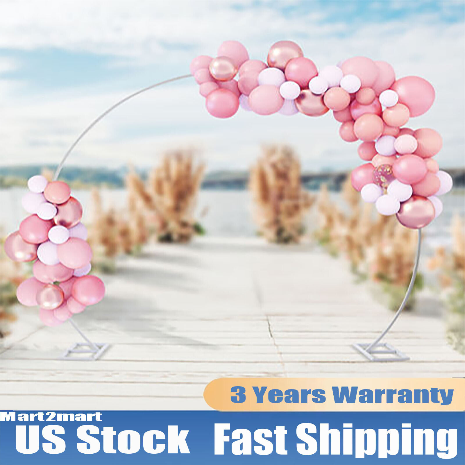 Large Circle Wedding Metal Arch 8.5ft Garlandbackdrop Stand Flower ...