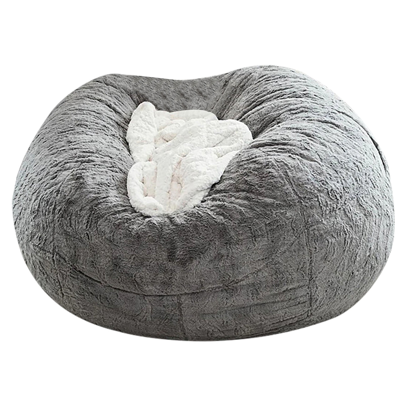 Large Circular Soft Fluffy Velvet Chair Cover | 135cm x 65cm Stretch ...