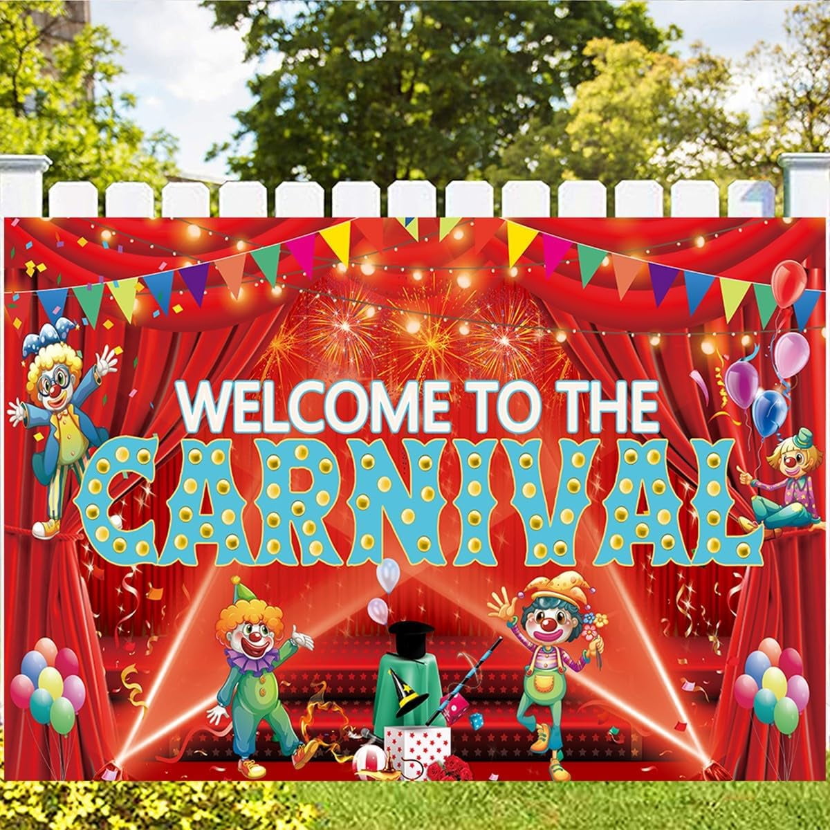 Large Circus Carnival Backdrop, Welcome to The Carnival Banner Backdrop ...
