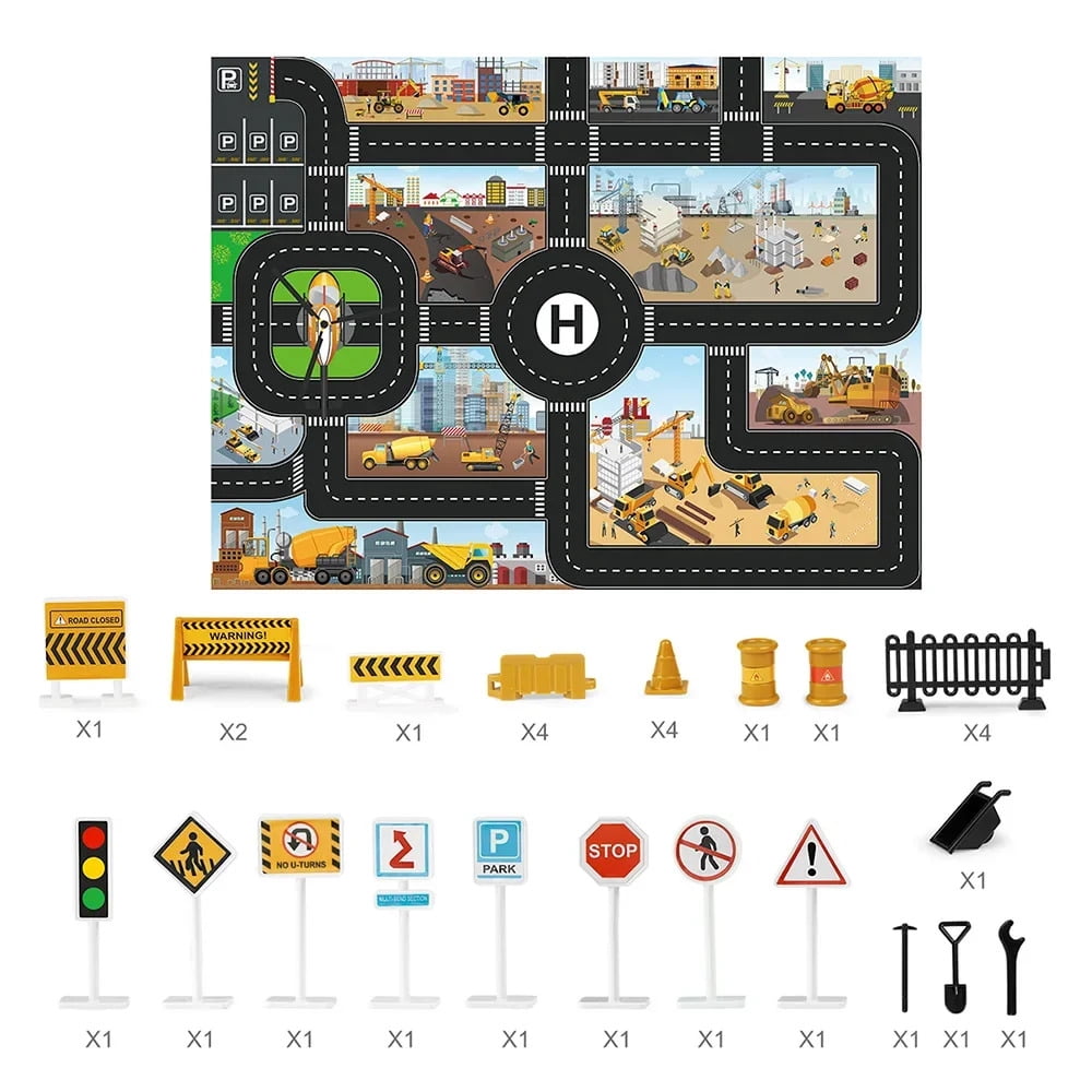 Large City Road Map DIY Scene Road Signs Car Parking Lot Game Children ...