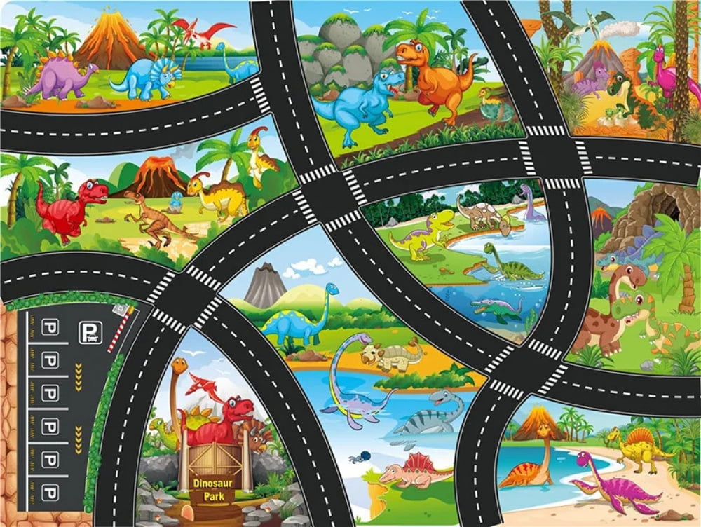 Large City Road Map DIY Scene Road Signs Car Parking Lot Game Children ...