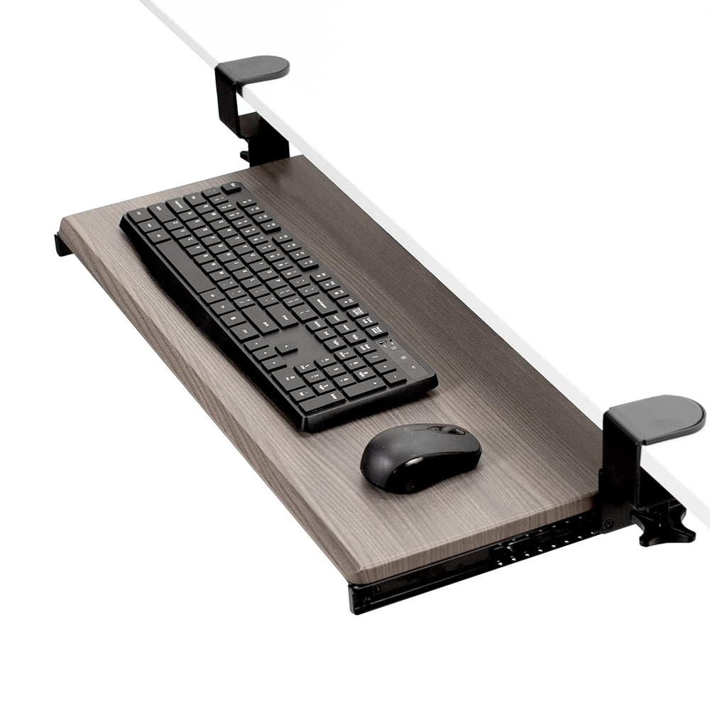 Large Clamp-on Computer Keyboard and Mouse Under Desk Mount Slider Tray ...