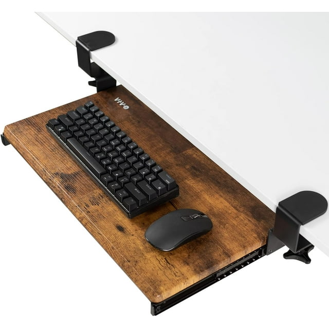 Large Clamp-on Computer Keyboard and Mouse Under Desk Slider Tray, 27 x ...