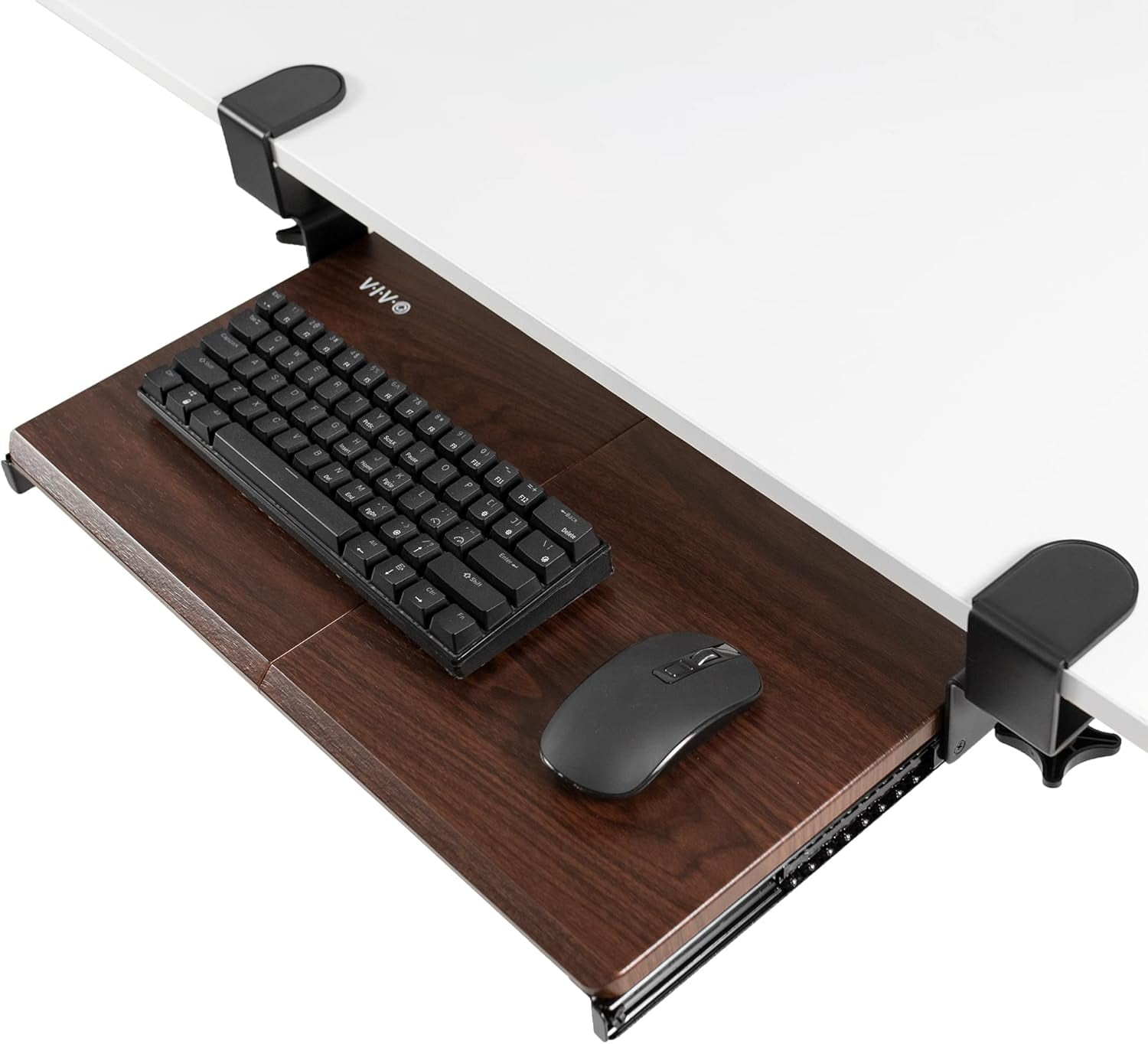 Large Clamp-on Computer Keyboard and Mouse Under Desk Slider Tray, 27 x ...