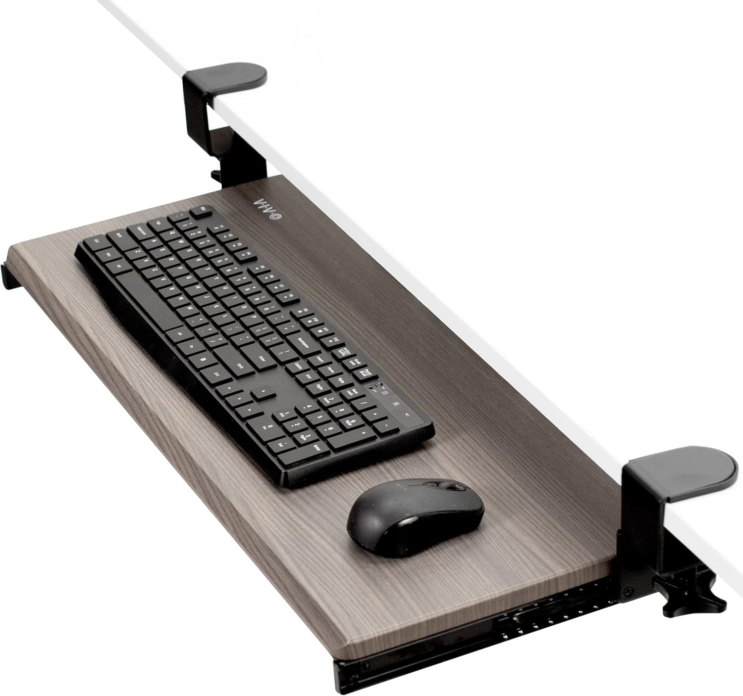 Large Clamp-on Computer Keyboard and Mouse Under Desk Slider Tray, 27 x ...