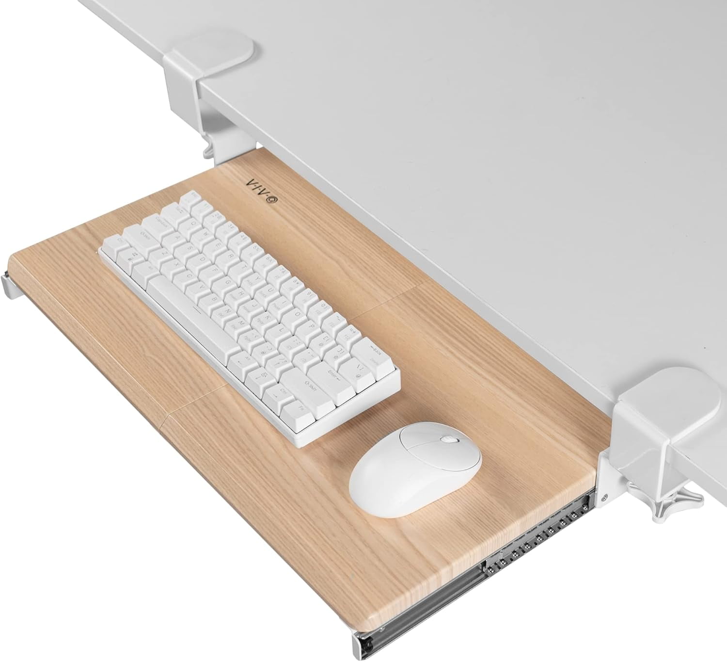 Large Clamp-on Computer Keyboard and Mouse Under Desk Slider Tray, 27 x ...