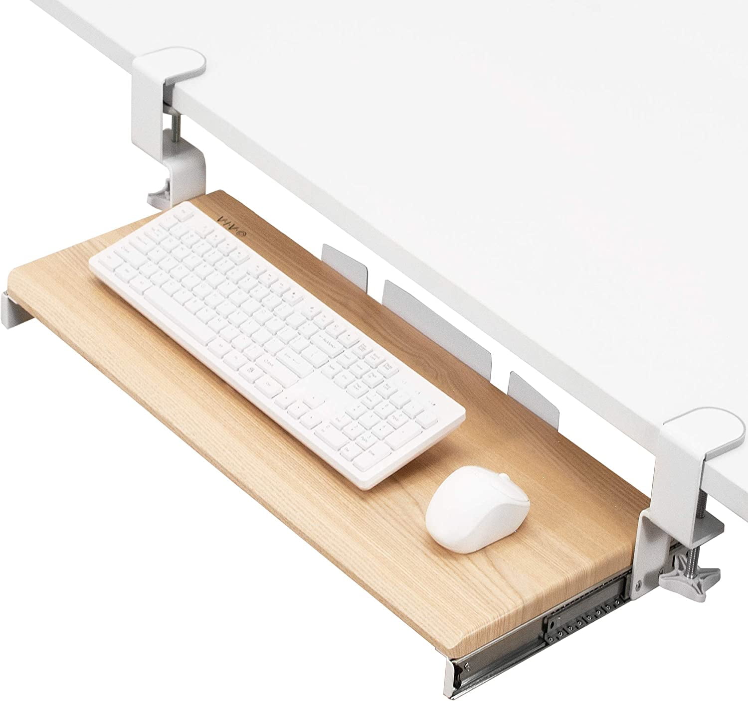 Large Clamp-on Computer Keyboard and Mouse Under Desk Slider Tray, 27 x ...
