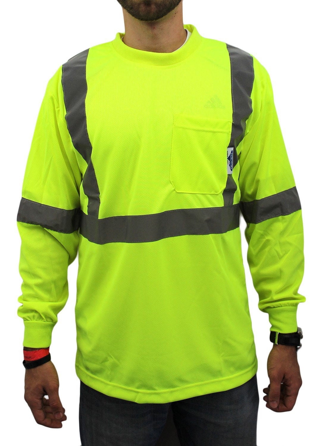 Large Class 2 Max-dry Mesh Long Sleeve Safety T-shirt, Neon Yellow ...