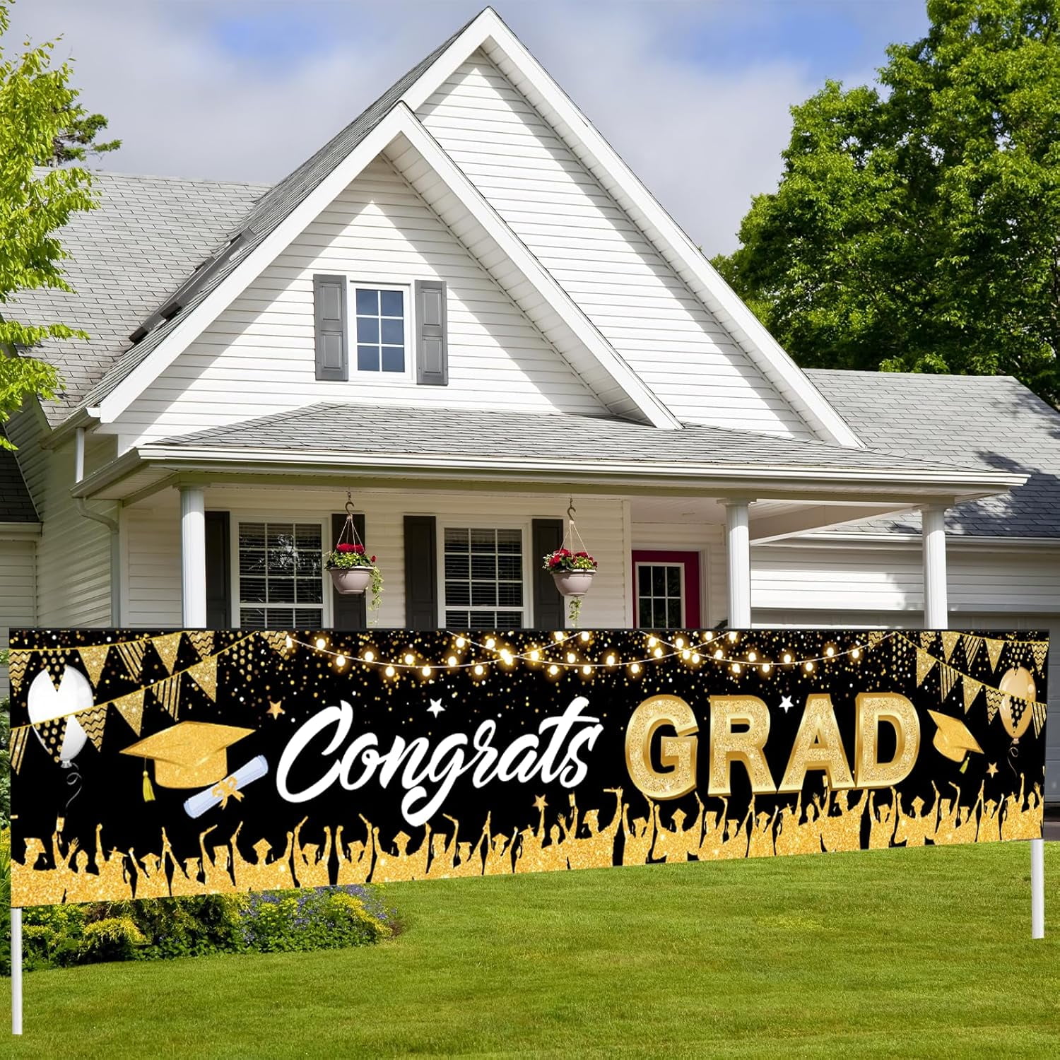 Large Class of 2025 Banner, Congrats Grad Banner Graduation 2025 Yard ...