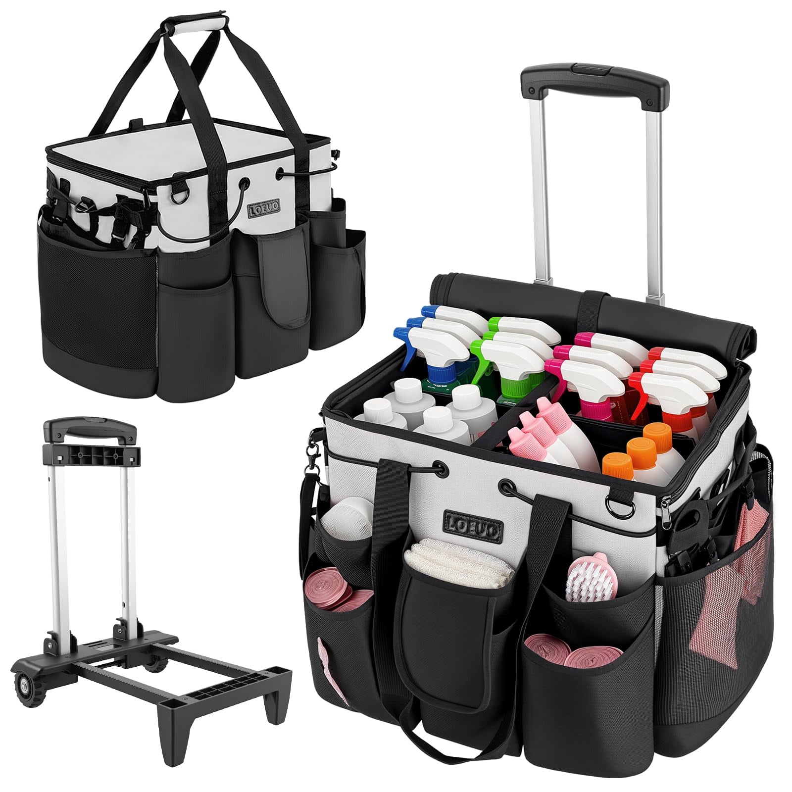 Large Cleaning Caddy for Cleaning Supplies Organizer, Rolling Cleaning ...