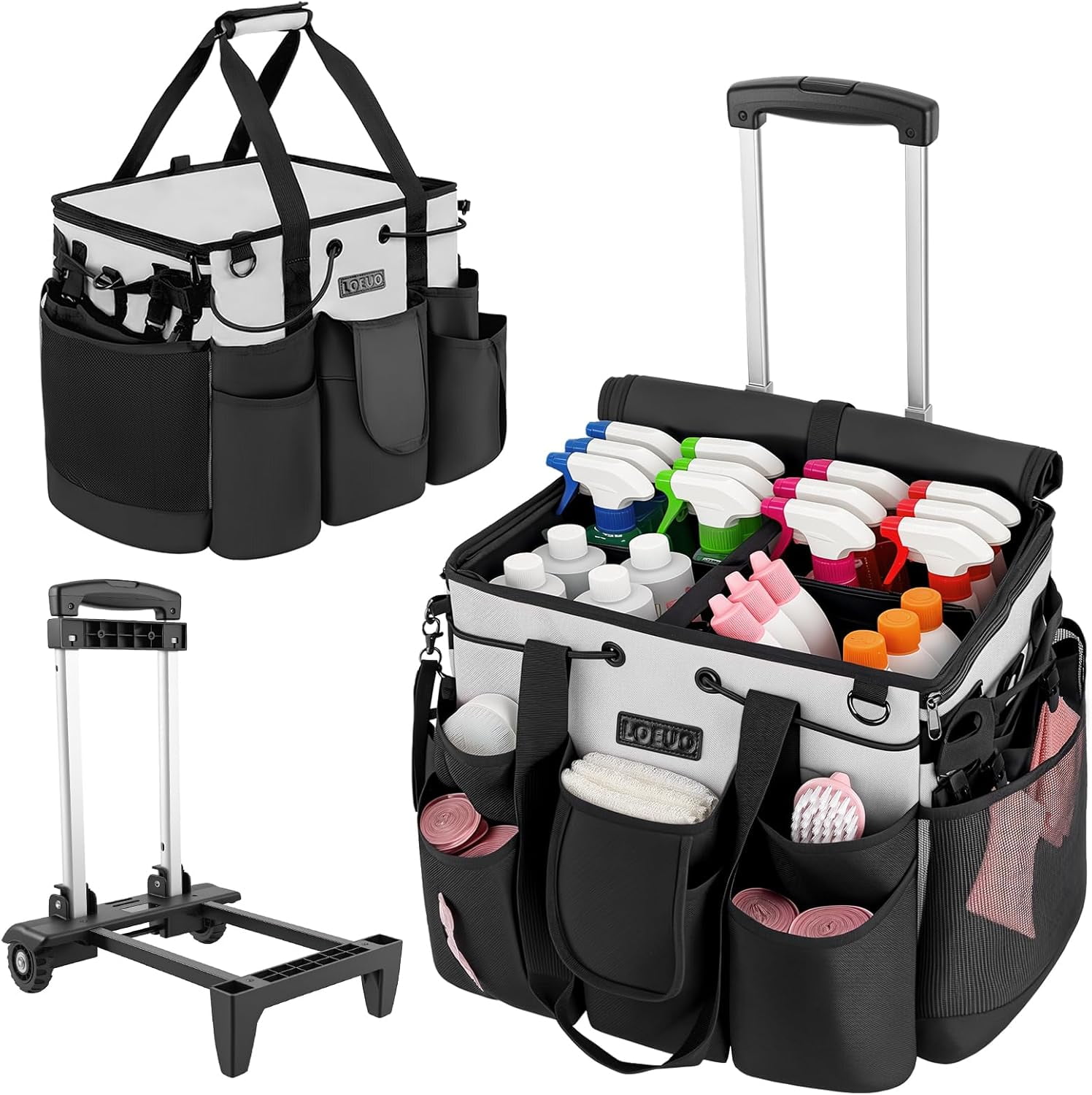 Large Cleaning Caddy for Cleaning Supplies Organizer, Rolling Cleaning ...