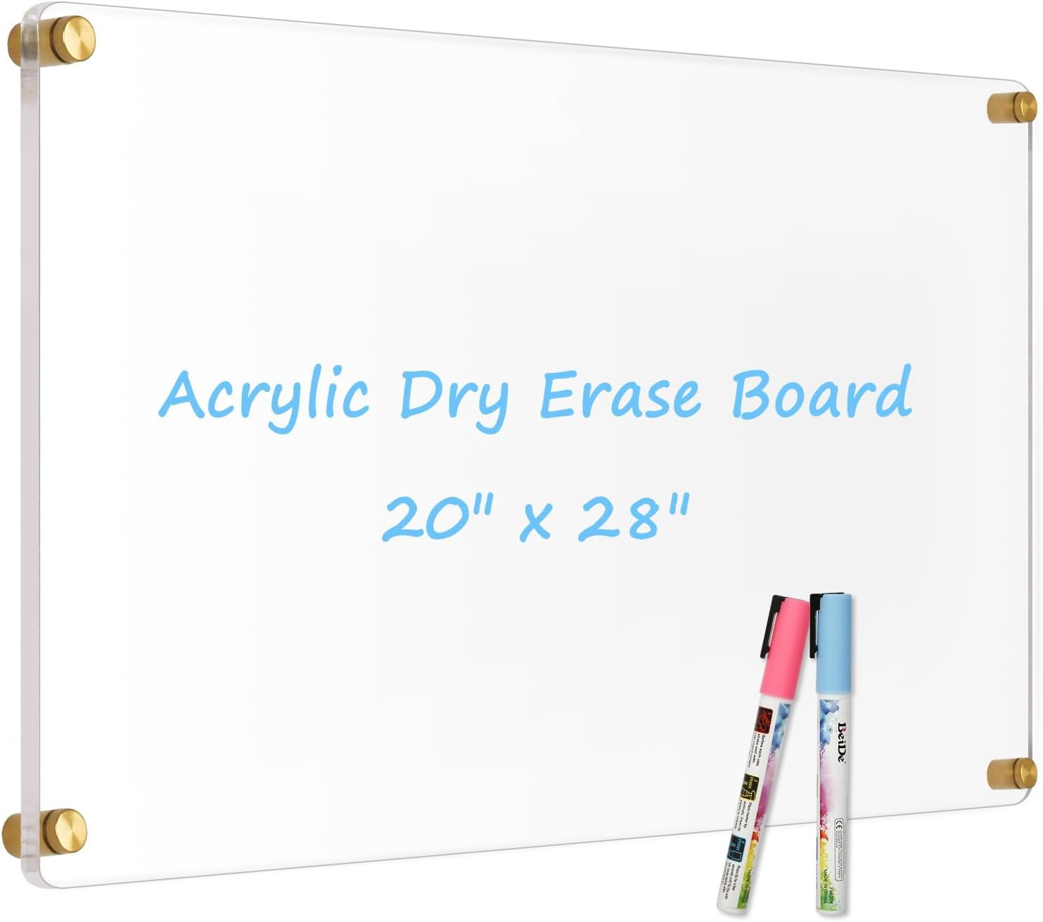 Large Clear Acrylic Dry Erase Board, 28" X 20" Golden Non-Magnetic ...