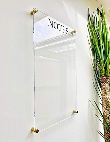 Large Clear Acrylic Notes Board for wall | Dry-Erase Message White ...