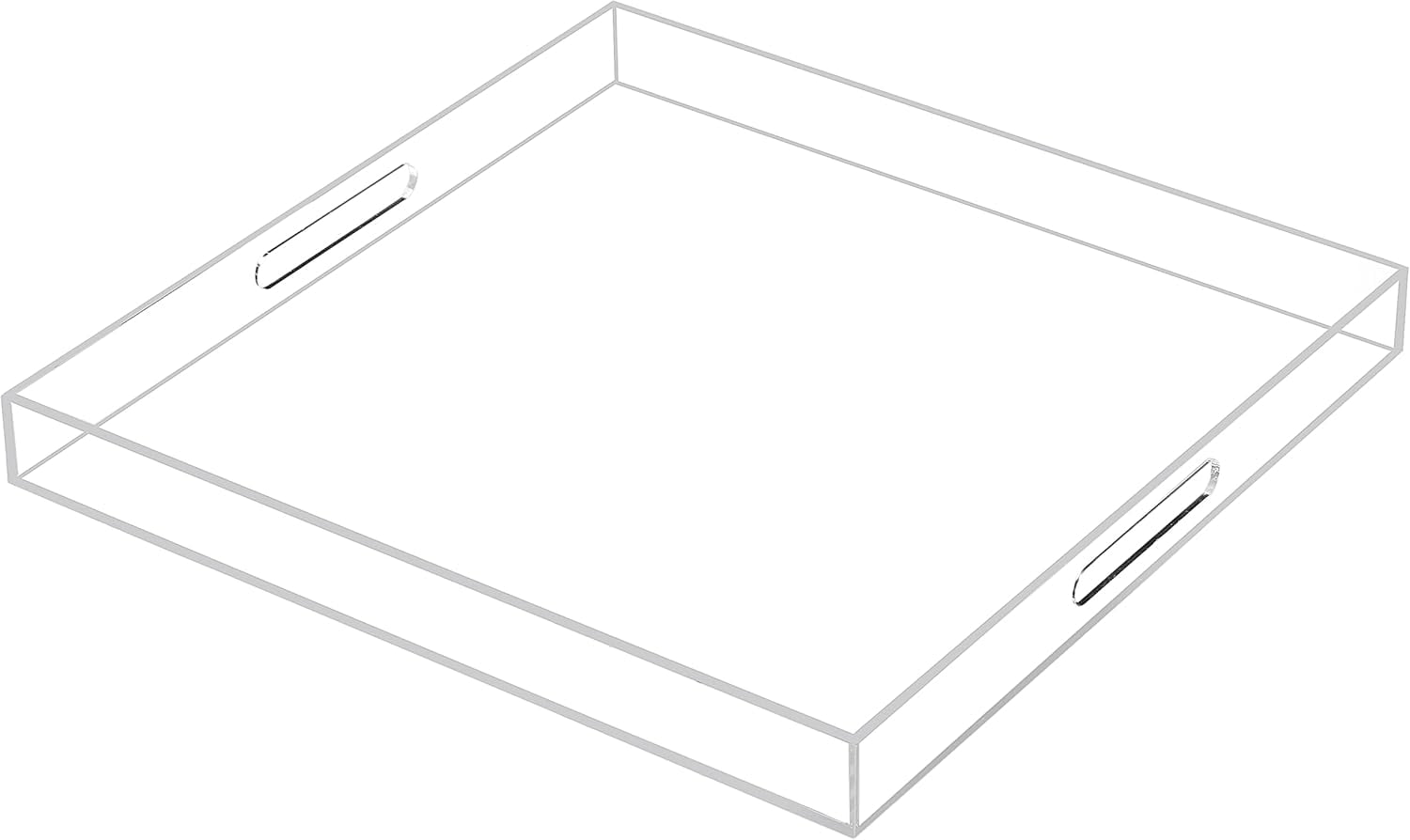 Large Clear Acrylic Serving Tray with Handles-19x19x2H Inch Big Size ...